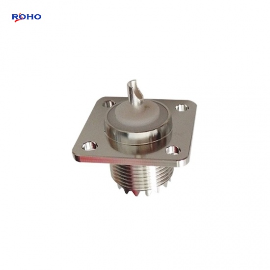 UHF Socket Female 4 Hole Panel Mount Solder Spill RF Coaxial Connector ...
