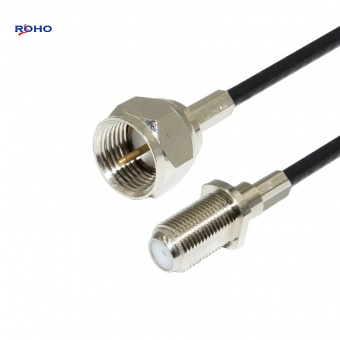 F Type Female To F Type Male Connector Cable Assembly With RG179 Coax ...