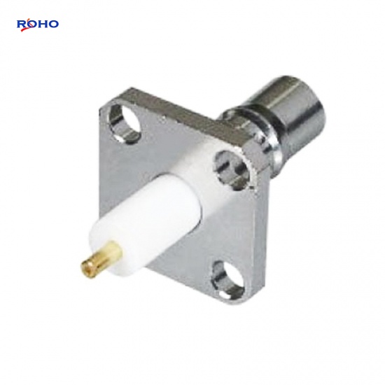 QMA Female Connector Solder Attachment 4 Hole Flange Mount With Pin ...