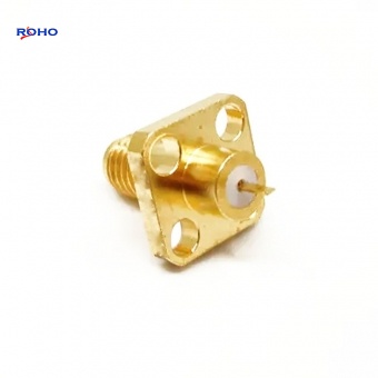 Mini SMA SSMA Female Connector Solder Attachment 4 Hole Flange With ...