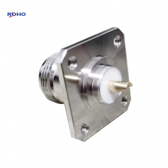 N Female Socket Connector 4 Screw Thread Hole Panel With Solder Spill ...